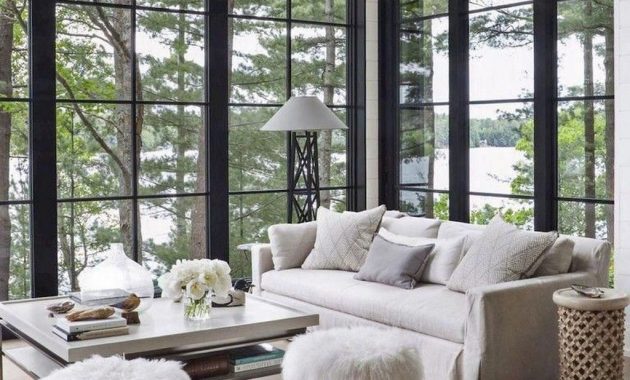 40 Attractive Lake House Living Room Decor Ideas - BESTHOMISH